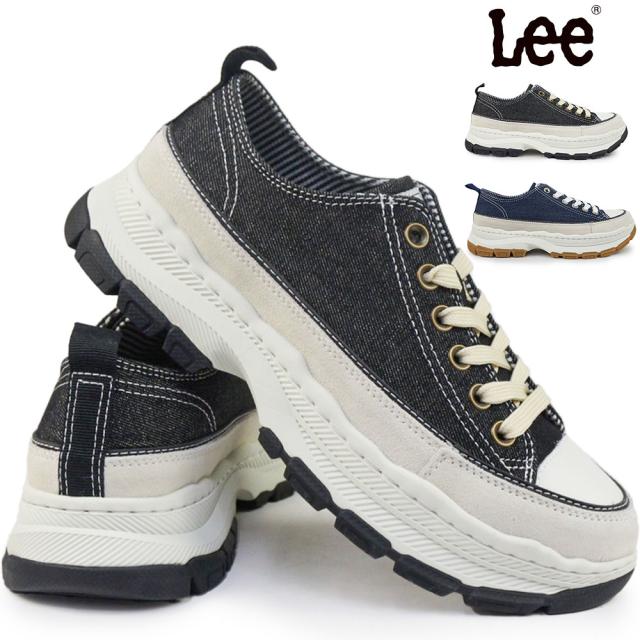 【25秋冬新作】 Lee リー メンズ スニーカー E86211 デニム スエード シューズ カジュアルシューズ 軽量 厚底 普段履き