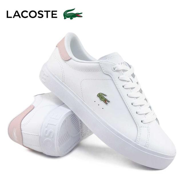 【25秋冬新作】 ラコステ スニーカー レディース 白 靴 レザー シューズ パワーコート GRPH 225 1 50SFA0155LACOSTE POWERCOURT GRPH