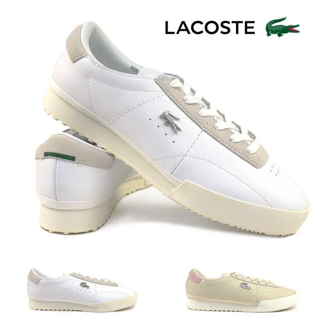 【25秋冬新作】 ラコステ スニーカー レディース 白 靴 レザー シューズ オーラ 225 1 SFA 50SFA0156LACOSTE AURA
