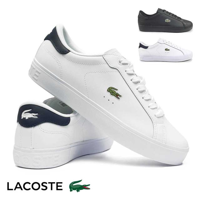 【25秋冬新作】 ラコステ メンズ スニーカー 白 黒 レザースニーカー パワーコート GRPH 225 1 SMA 50SMA0152LACOSTE POWERCOURT