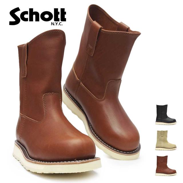 ショット メンズ ブーツ S24100 ウエリントン 本革 バイカー Schott