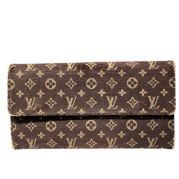 ルイヴィトン Louis Vuitton モノグラムミニラン ポルトフォイユサラ M95234 エベヌ 長財布 2つ折り財布 ユニセックス【中古】