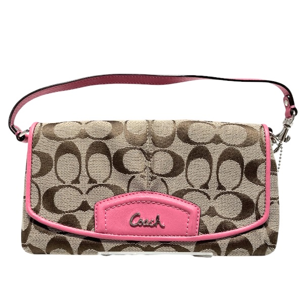 コーチ COACH シグネチャー リストレット バッグ ハンドバッグ クラッチバッグ レディース【中古】
