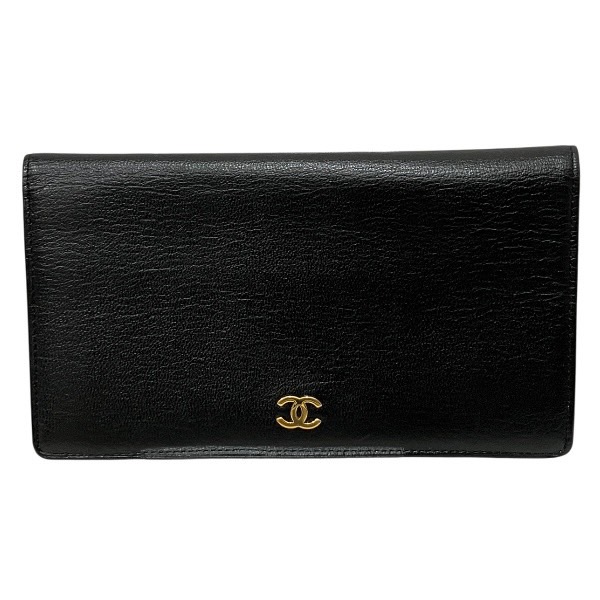 シャネル CHANEL ココマーク A11866 レザー ブラック 長財布 2つ折り財布 ユニセックス【中古】