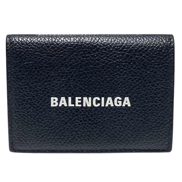 バレンシアガ コンパクトウォレット 594312 ブラック 3つ折り財布 レディース【中古】