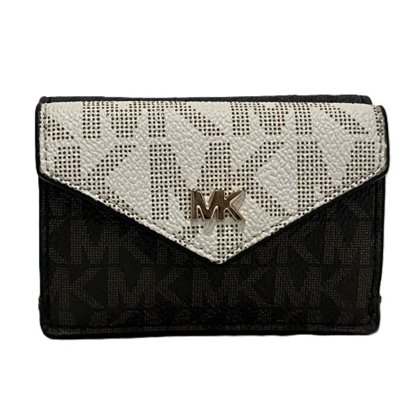 マイケル・コース ジェットセット マルチカラー レザー コンパクトウォレット 3つ折り財布 レディース【中古】