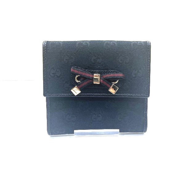 グッチ GUCCI GGキャンバス プリンシー 167465 Wホック 2つ折り財布 レディース【中古】
