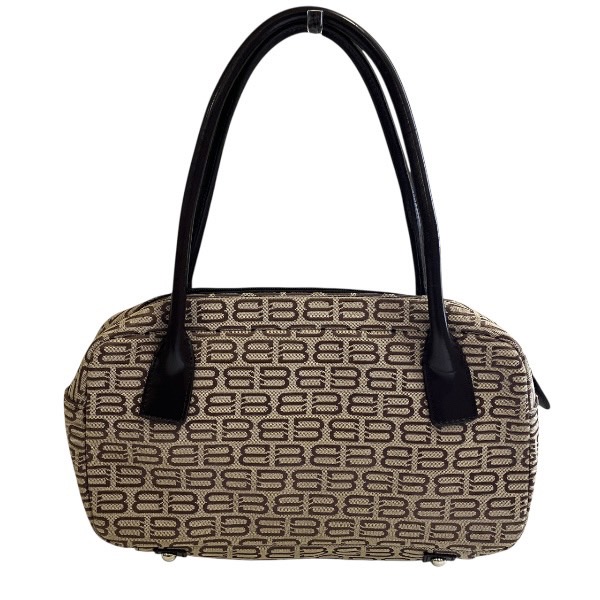 バレンシアガ ブラウン キャンバス×レザー バッグ トートバッグ レディース【中古】