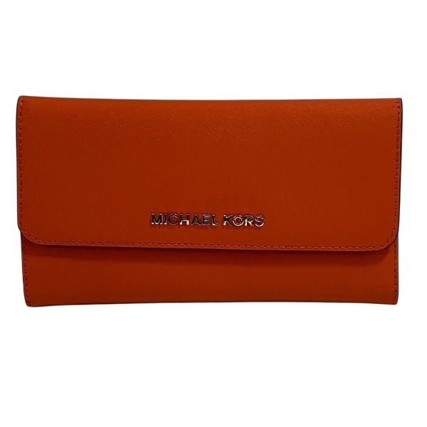 マイケル コース PVC オレンジ 財布 長財布 レディース【中古】