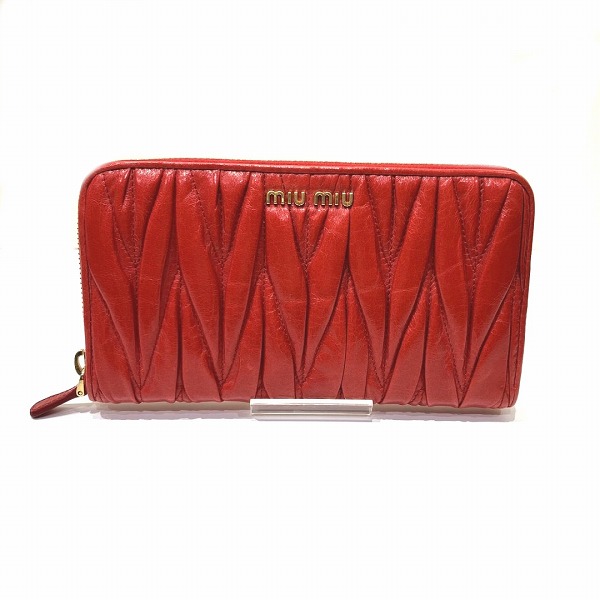 ミュウミュウ マテラッセ 5M0506 ラウンドファスナー 長財布 レディース【中古】