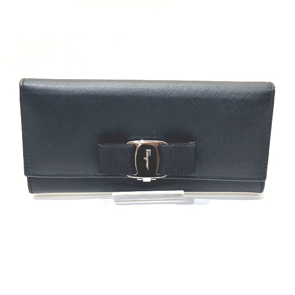 フェラガモ ヴァラ KI-22B559 リボン 長財布 2つ折り財布 レディース【中古】