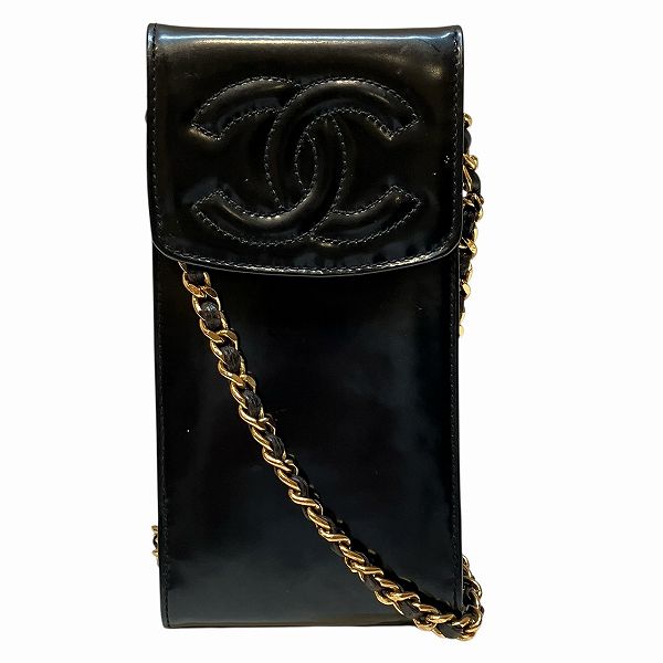 シャネル CHANEL ココマーク エナメル ミニ チェーン ショルダー バッグ レディース【中古】