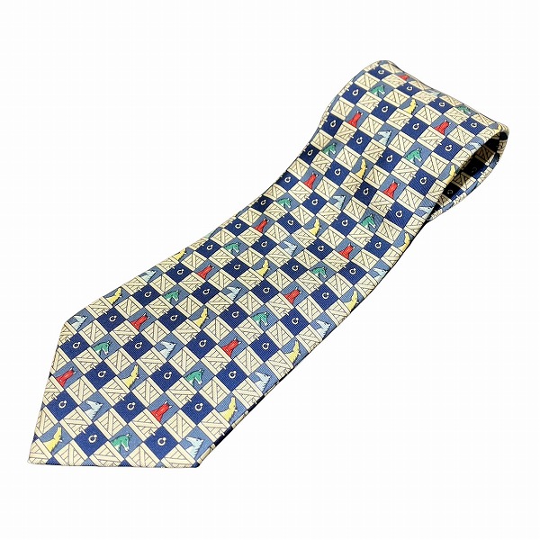 エルメス Hermes ブルー系 ブランド小物 ネクタイ メンズ【中古】