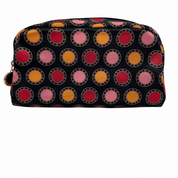 ブルガリ BVLGARI ブラック×マルチカラー ナイロンポーチ ブランド小物 ポーチ レディース バッグ【中古】