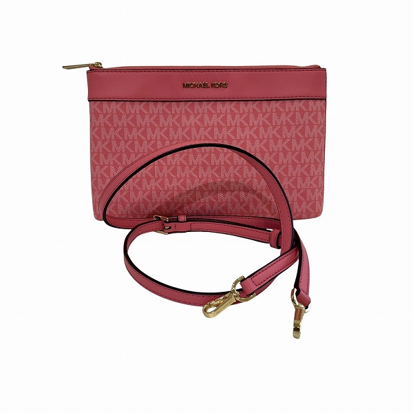 マイケル・コース ピンク PVC×レザー バッグ ショルダーバッグ レディース【中古】