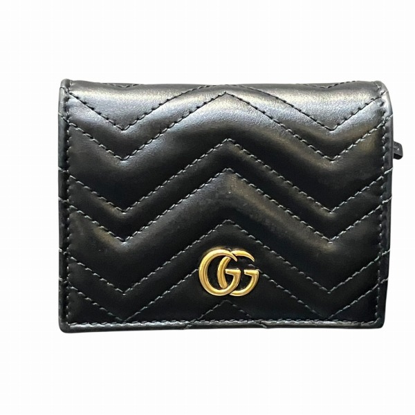 グッチ GUCCI GGマーモント ダブルG スモールウォレット 466492 2つ折り財布 レディース【中古】