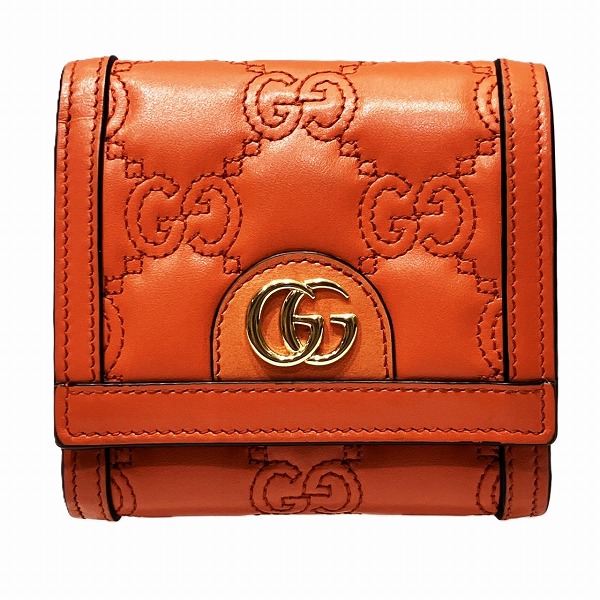 グッチ GUCCI GGマトラッセ 723799 カードケースウォレット 2つ折り財布 レディース【中古】