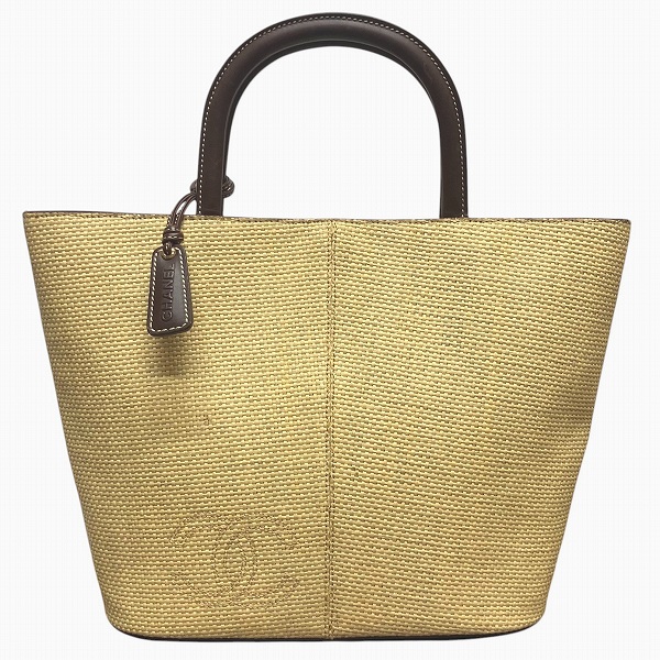 シャネル CHANEL ココマーク かごバッグ ストロー バッグ トートバッグ レディース【中古】