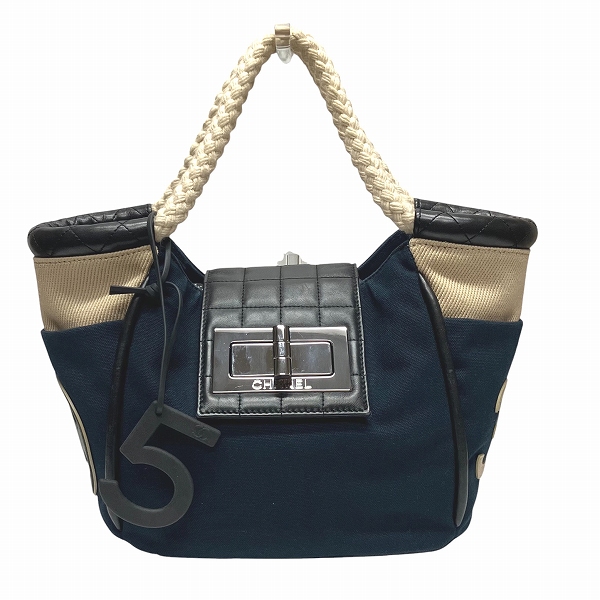 シャネル CHANEL チョコバー A28010 NO・5 ロープハンドル バッグ ハンドバッグ レディース【中古】