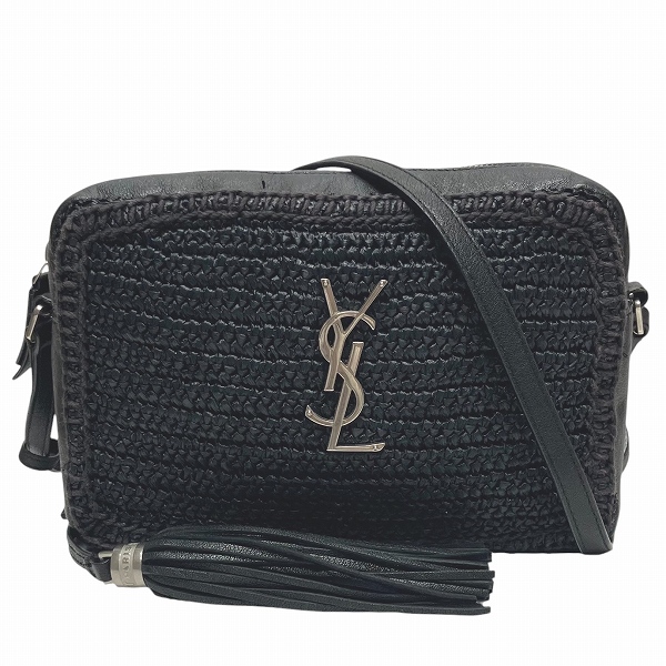 イヴ・サンローラン ルー 468537 ラフィア カメラ バッグ ショルダーバッグ レディース【中古】