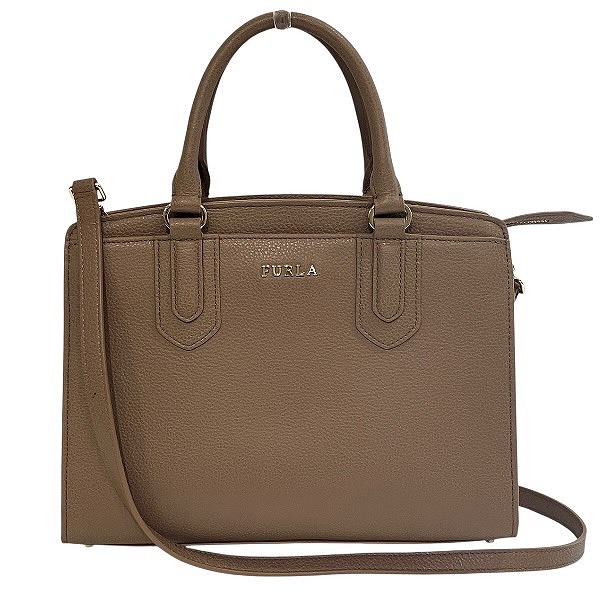 フルラ FURLA ブラウン レザー バッグ ハンドバッグ ショルダーバッグ レディース【中古】