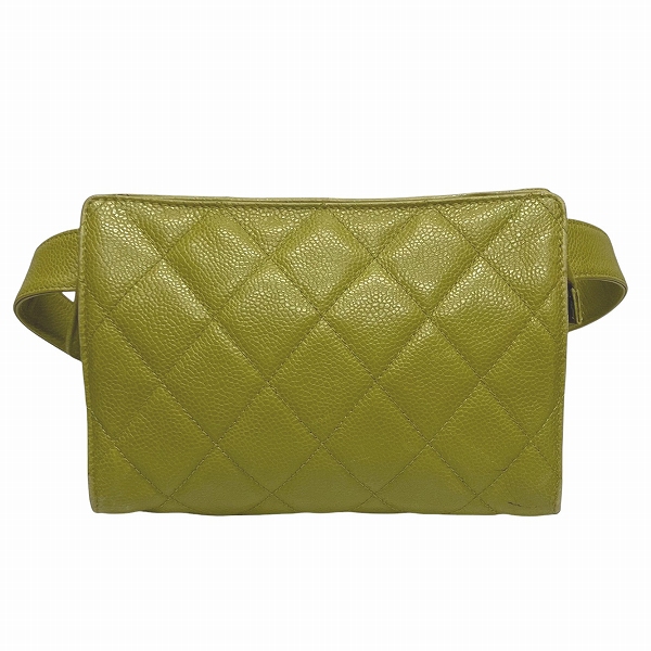シャネル CHANEL マトラッセ キャビアスキン ライトグリーン バッグ ウエストポーチ ボディバッグ レディース【中古】