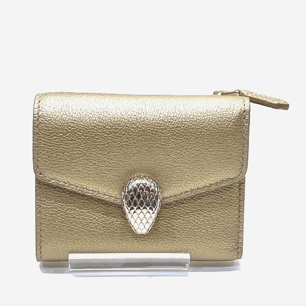 ブルガリ BVLGARI セルペンティ フォーエバー ゴールドスネークヘッド 3つ折り財布 レディース【中古】