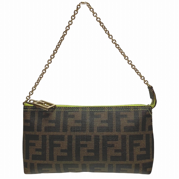 フェンディ FENDI ズッカ 8BR592 チェーン ポーチ バッグ ハンドバッグ レディース【中古】