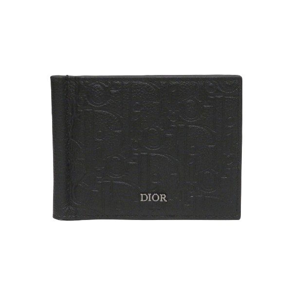 ディオール オブリーク ジャガード マネークリップ 2つ折り財布 メンズ【中古】