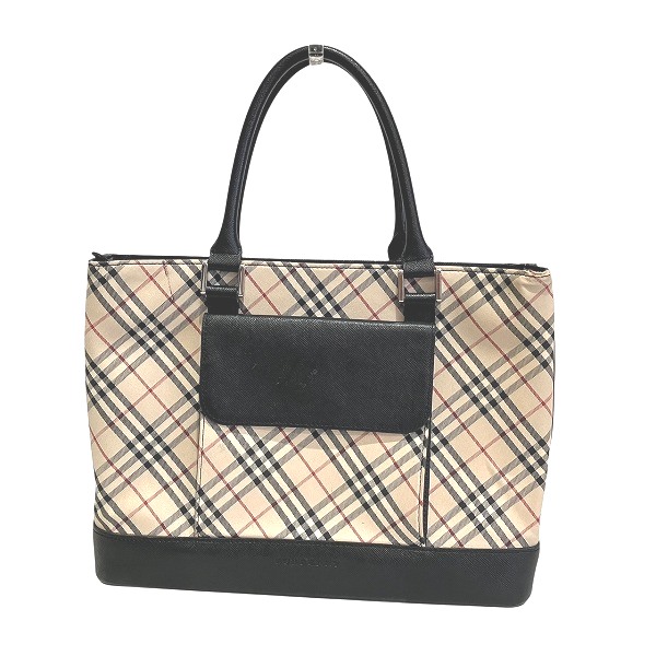 バーバリー Burberry ノバチェック キャンバス×レザー バッグ ハンドバッグ レディース【中古】