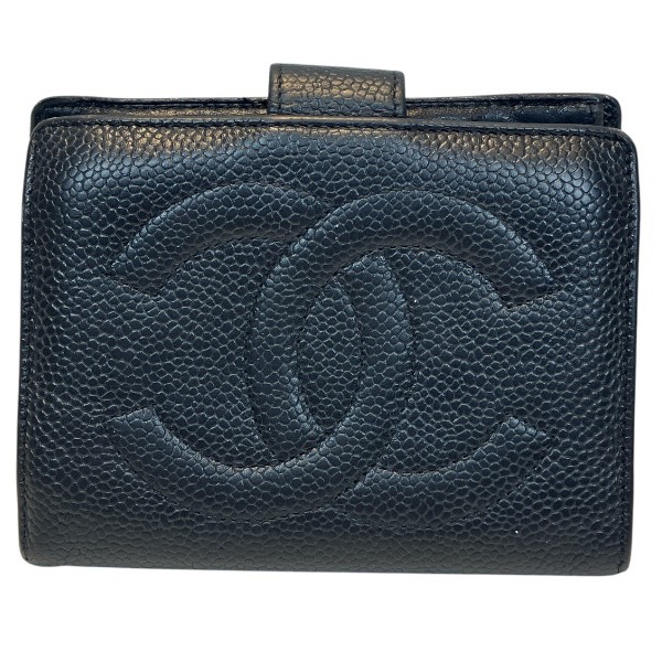 シャネル CHANEL キャビアスキン ホック社外修理品 2つ折り財布 レディース【中古】