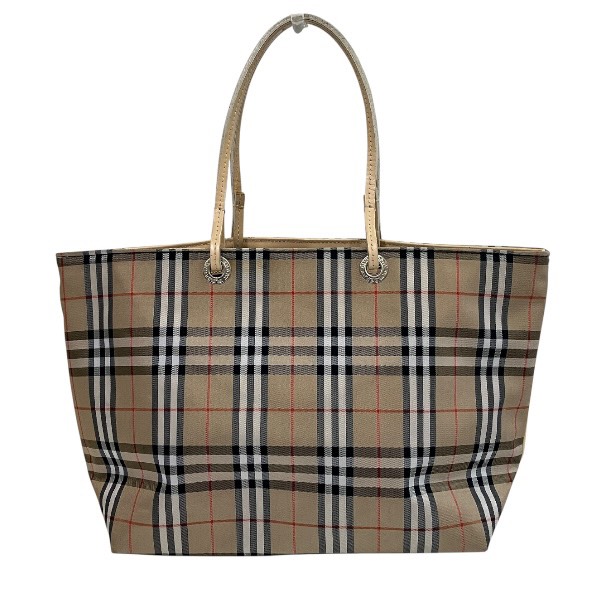 バーバリー Burberry ノバチェック ナイロン×レザー バッグ トートバッグ レディース【中古】