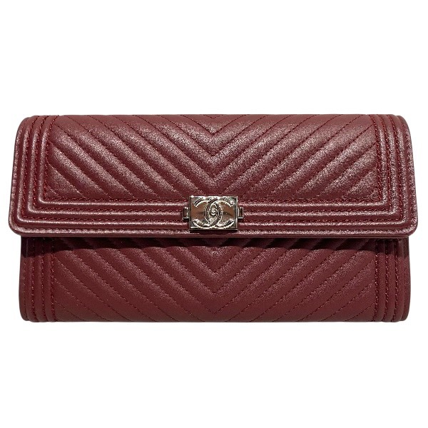 シャネル CHANEL ボーイ ロングフラップウォレット A80286 長財布 レディース【中古】