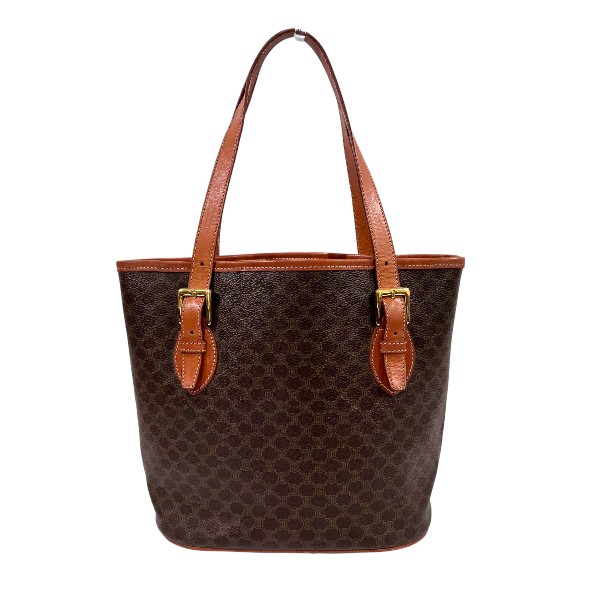 セリーヌ CELINE マカダム ブラウン バッグ ハンドバッグ レディース【中古】