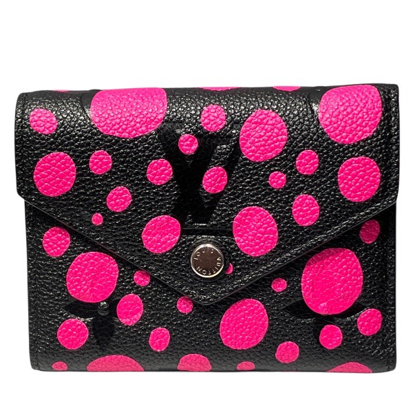 ルイヴィトン Louis Vuitton モノグラムアンプラント ポルトフォイユ・ヴィクトリーヌ M81956 草間彌生コラボ 3つ折り財布 レディース【中古】