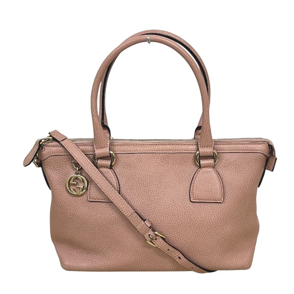 グッチ インターロッキングG 449659 レザー 2way バッグ ハンドバッグ ショルダーバッグ レディース【中古】