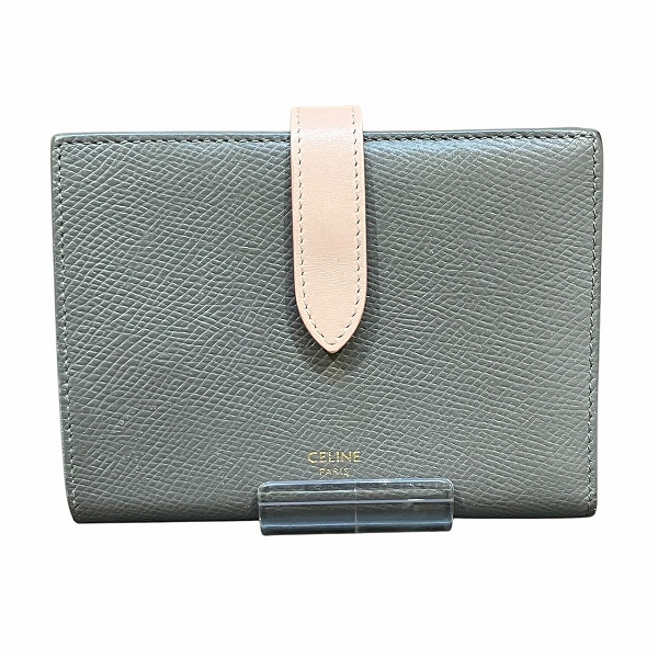 セリーヌ CELINE ミディアム ストラップウォレット 10B643BUR・10GV 2つ折り財布 レディース【中古】