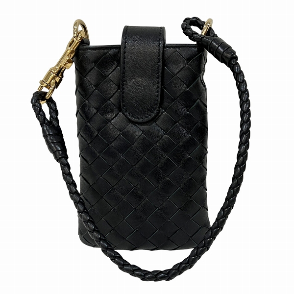 ボッテガ・ヴェネタ イントレチャート レザー スマホケース ブランド小物 ポーチ メンズ【中古】