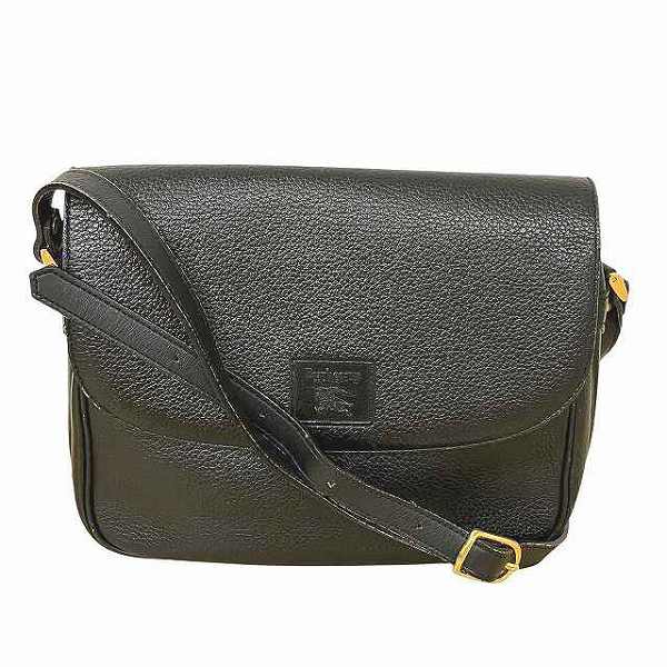 バーバリー Burberry ブラック レザー バッグ ショルダーバッグ レディース【中古】