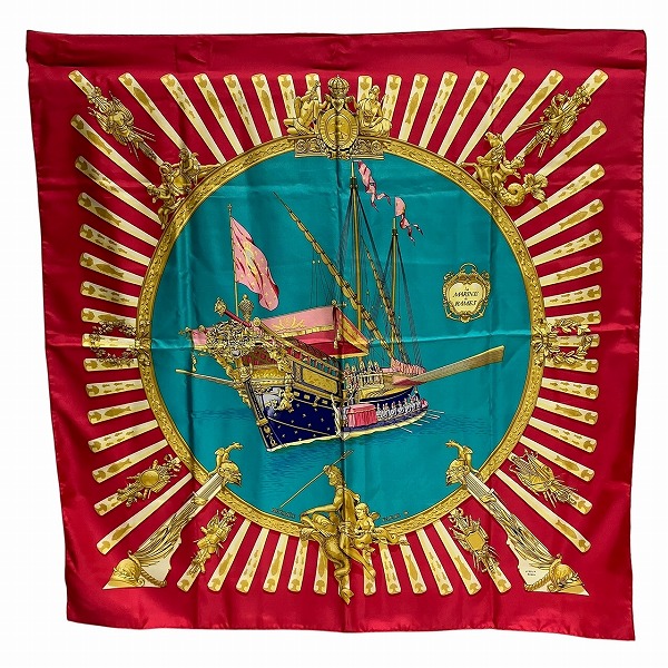 エルメス Hermes カレ90 marine ブランド小物 スカーフ レディース【中古】