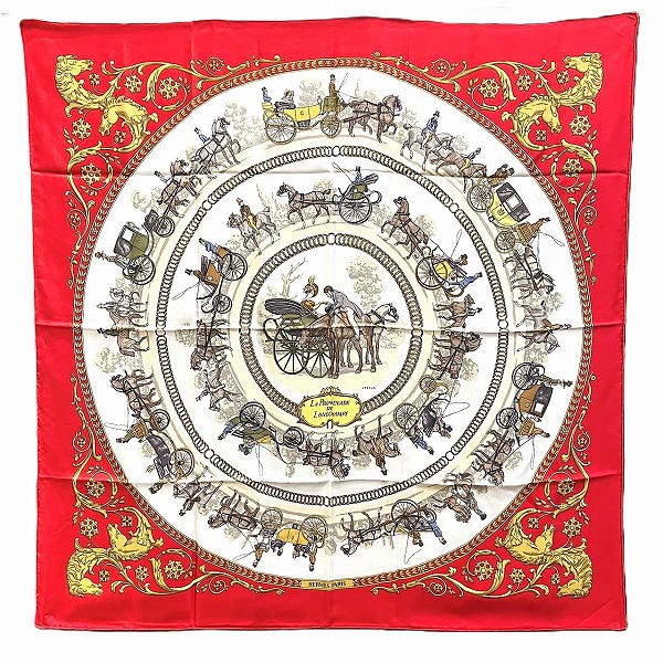 エルメス Hermes カレ90 ロンシャンへの散歩 la promenade de longchamps ブランド小物 スカーフ レディース【中古】