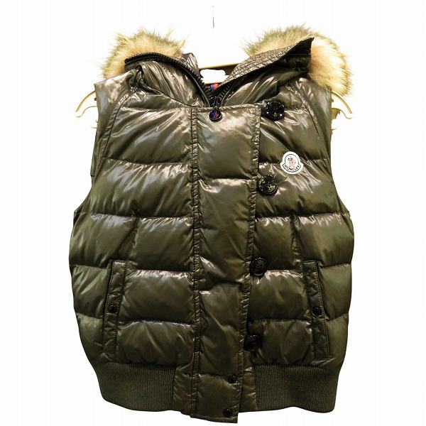 モンクレール 122-093-48302-25 カーキ Sサイズ ダウンジャケット アパレル アウター レディース 小物【中古】