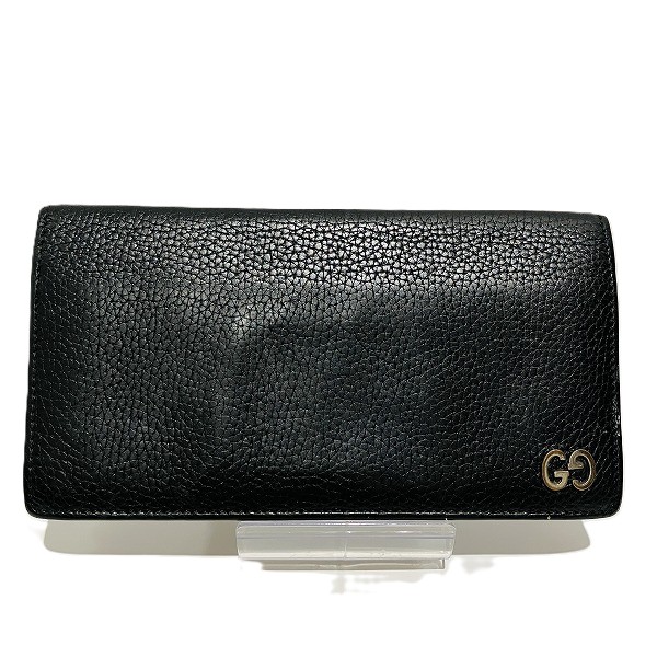 グッチ GUCCI 547080 レザー 札入れ 長財布 2つ折り財布 メンズ【中古】