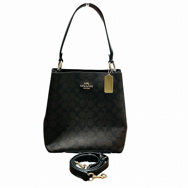 コーチ COACH シグネチャー タウンバケットバッグ 91512 バッグ トートバッグ ショルダーバッグ レディース【中古】
