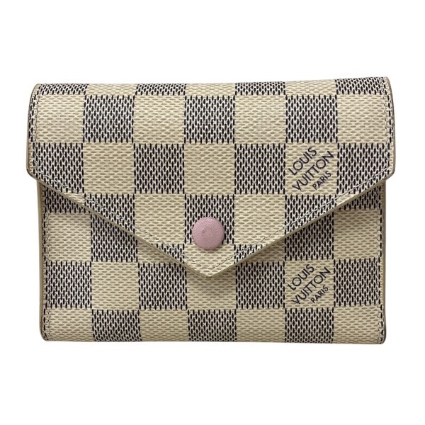 ルイヴィトン Louis Vuitton ダミエアズール ポルトフォイユ・ヴィクトリーヌ N64022 3つ折り財布 レディース【中古】