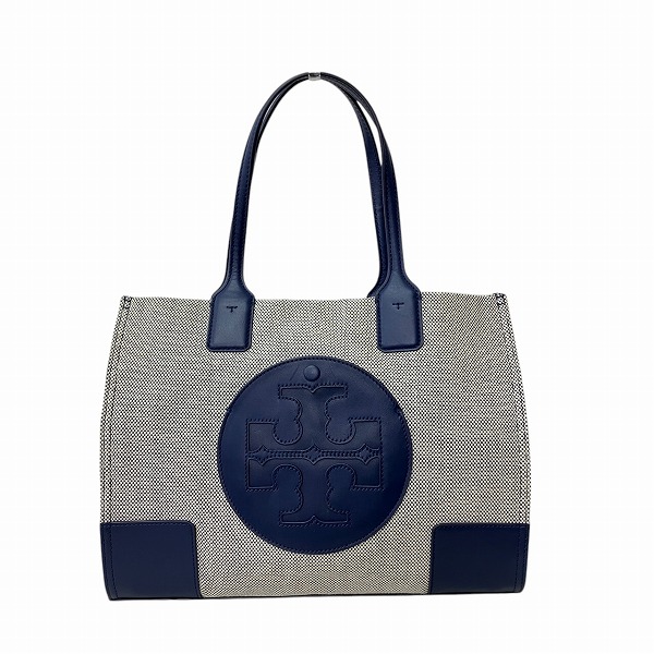 トリーバーチ ライトグレー キャンバス バッグ トートバッグ【中古】