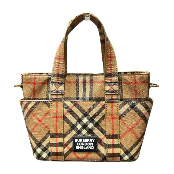 バーバリー Burberry ロンドン ロゴアップリケ ヴィンテージチェック 2way バッグ ハンドバッグ ショルダーバッグ レディース【中古】