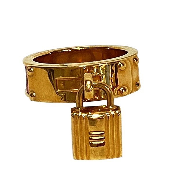 エルメス Hermes ケリー カデナモチーフ ゴールド×レッド GP×レザー ブランド小物 スカーフリング レディース【中古】