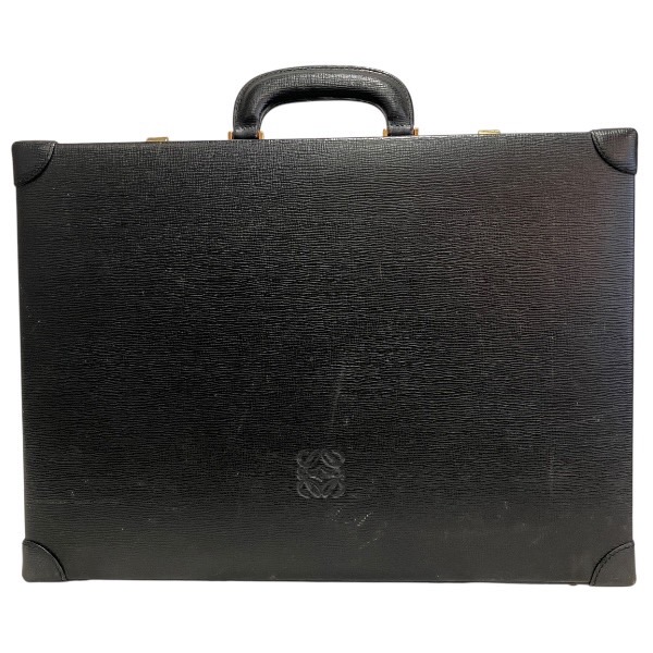 ロエベ LOEWE ブラック レザー バッグ ビジネスバッグ メンズ【中古】