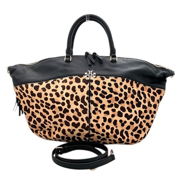 トリーバーチ 2way ハラコ レザー バッグ ハンドバッグ ショルダーバッグ レディース【中古】